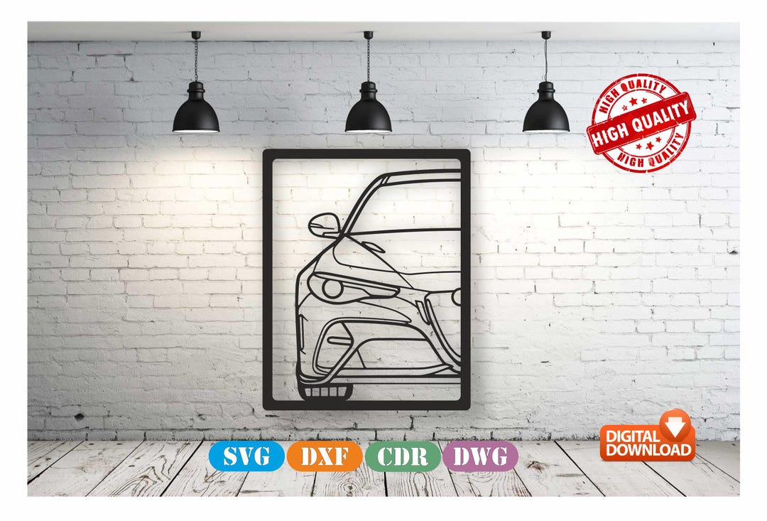 Giulia GTA Metal Car Wall Art Decor Vector File for Laser Cutting ...