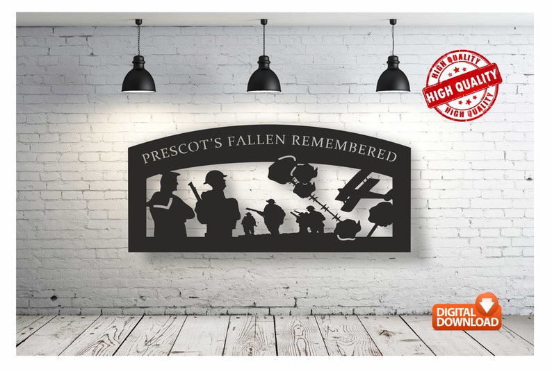 USA Remembrance Days Wall Art Decor Vector Drawing File for Laser ...