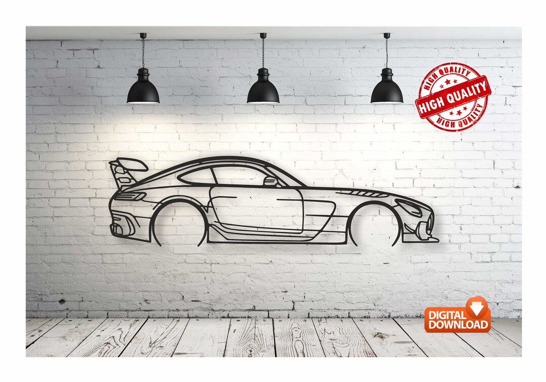 AMG GT Metal Car Wall Art Decor Vector File for Laser Cutting , Plasma ...