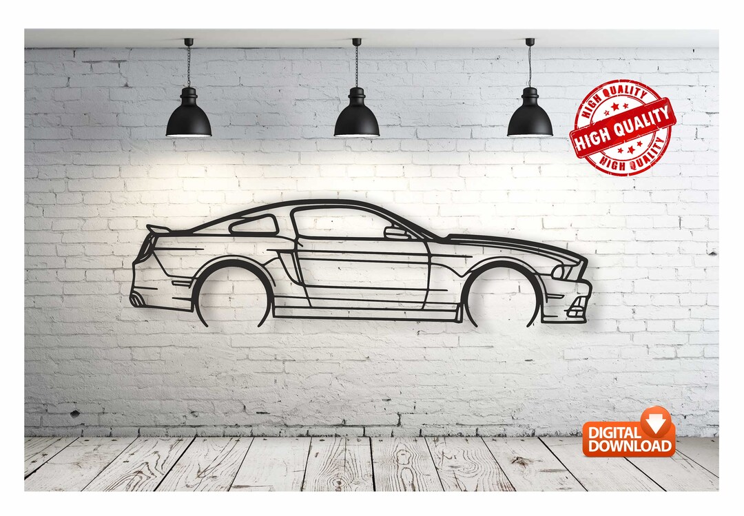 Mustang GT 2013 Metal Car Wall Art Decor Vector File for Laser Cutting ...