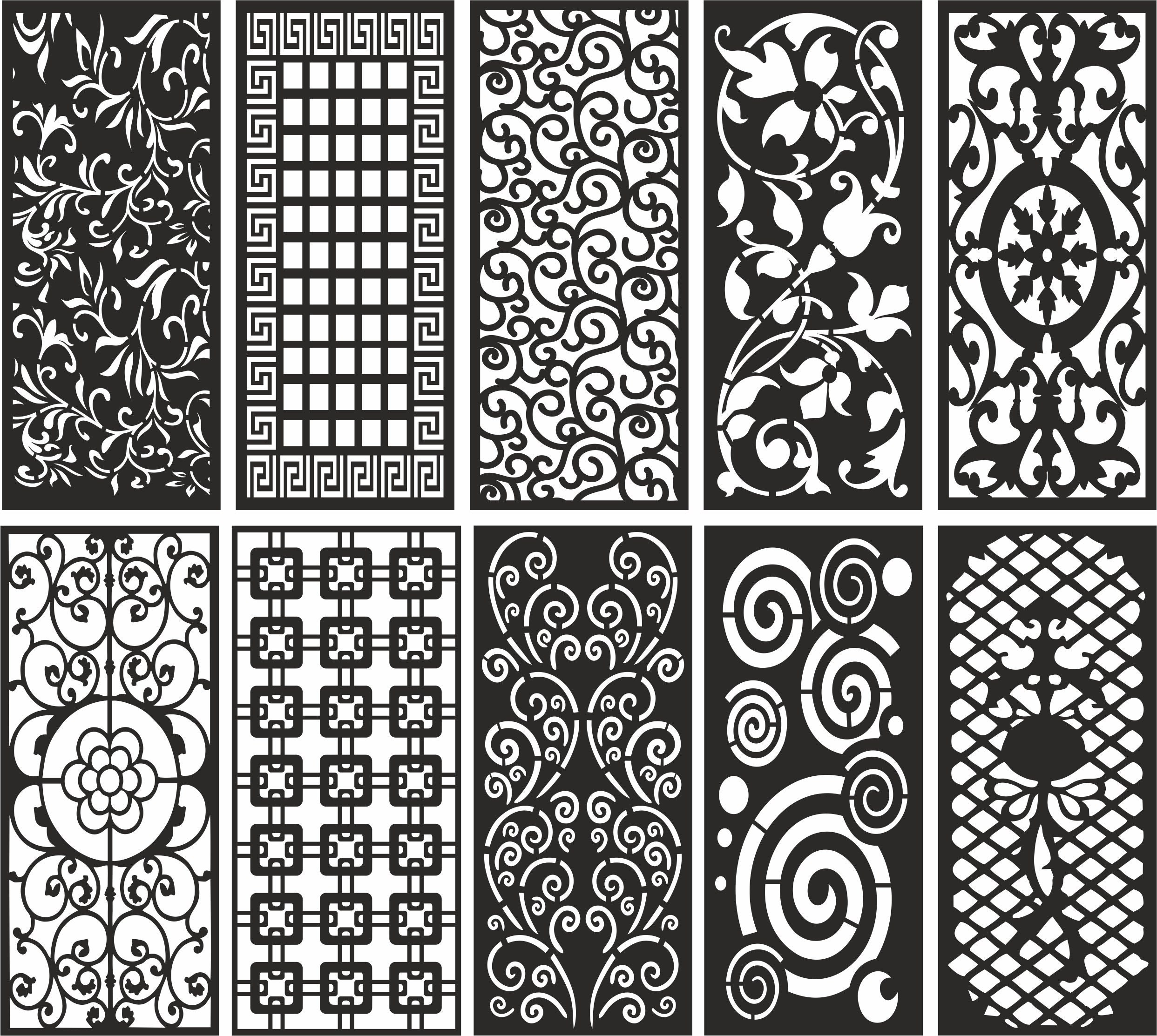 Panel Collection Series-h 50 CNC Files Panel Dxf Laser Cutting - Etsy