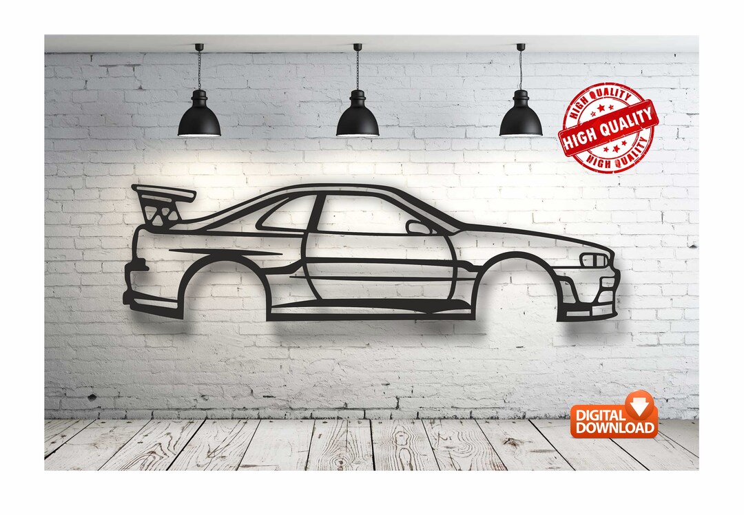 Skyline R34 Metal Car Wall Art Decor Vector File for Laser Cutting ...