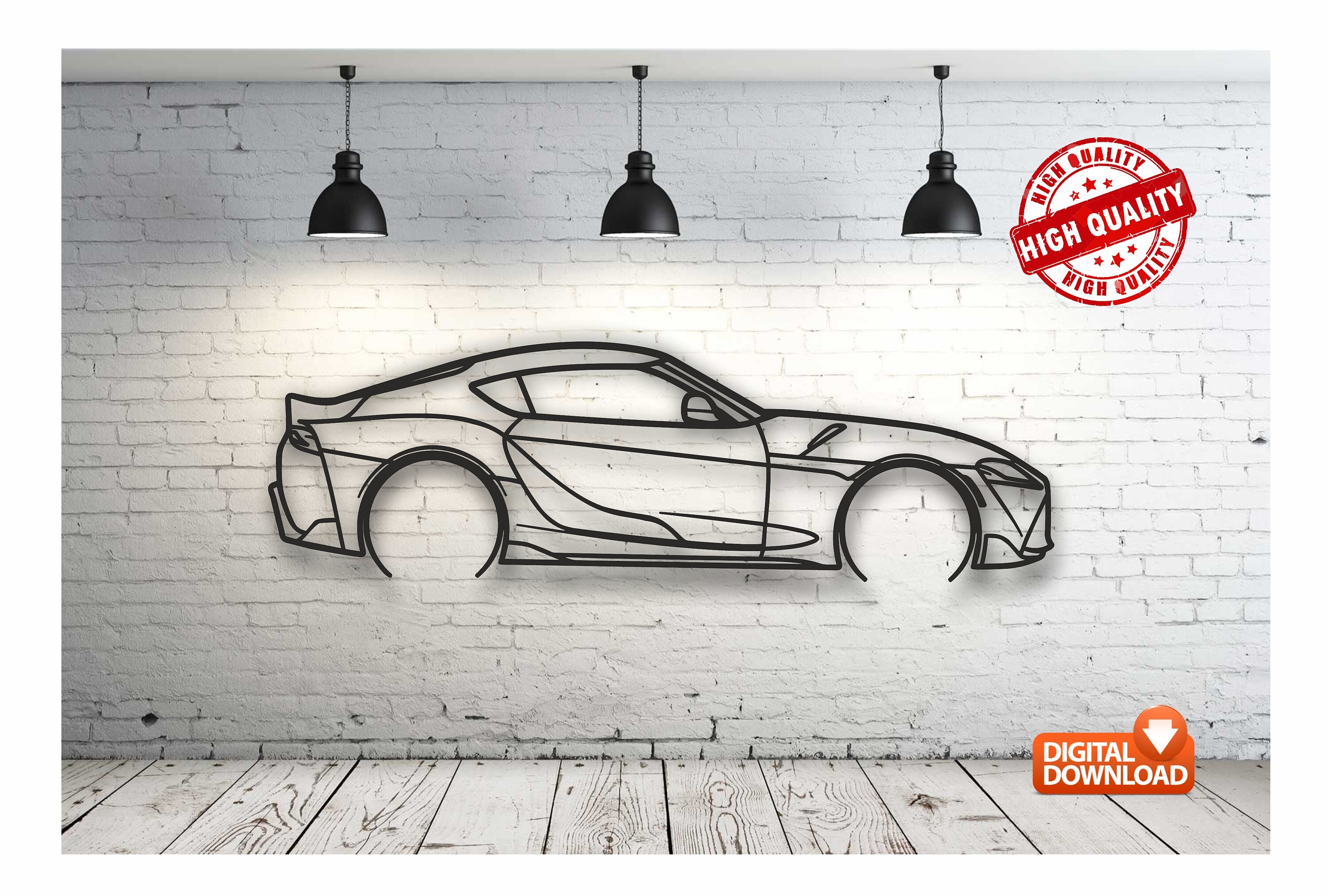 GR Supra Metal Car Wall Art Decor Vector File for Laser Cutting ...