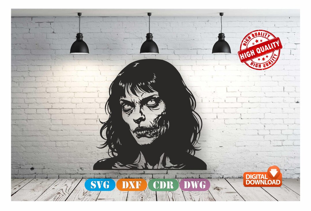 Zombie Wall Art Decor Vector File for Laser Cutting ,plasma Cutting ...