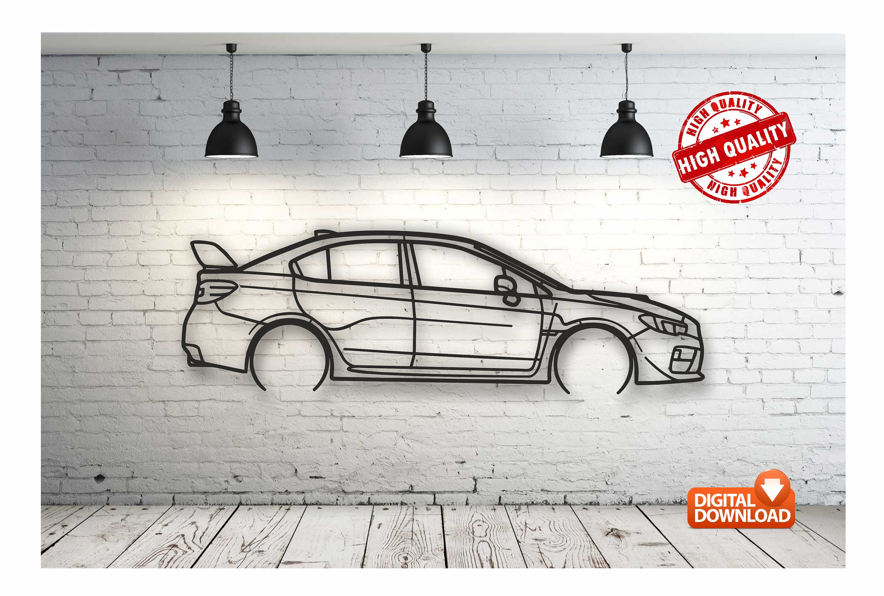 WRX Metal Car Wall Art Decor Vector File for Laser Cutting , Plasma ...