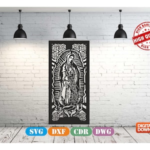 Virgin Mary Wall Art Decor Vector File for Laser Cutting , Plasma ...