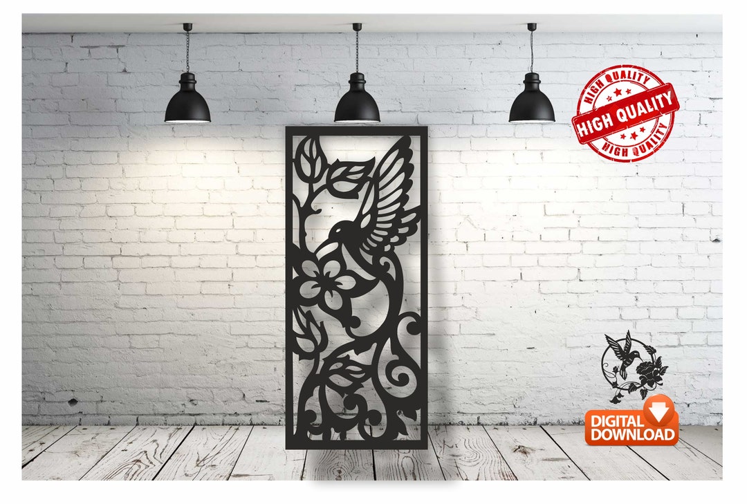 Hummingbird Wall Art Decor Vector File for Laser Cutting , Plasma ...