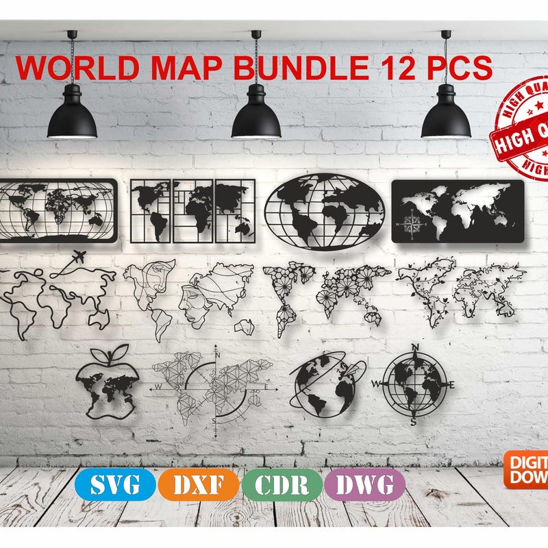 World Map Wall Decor - Etsy