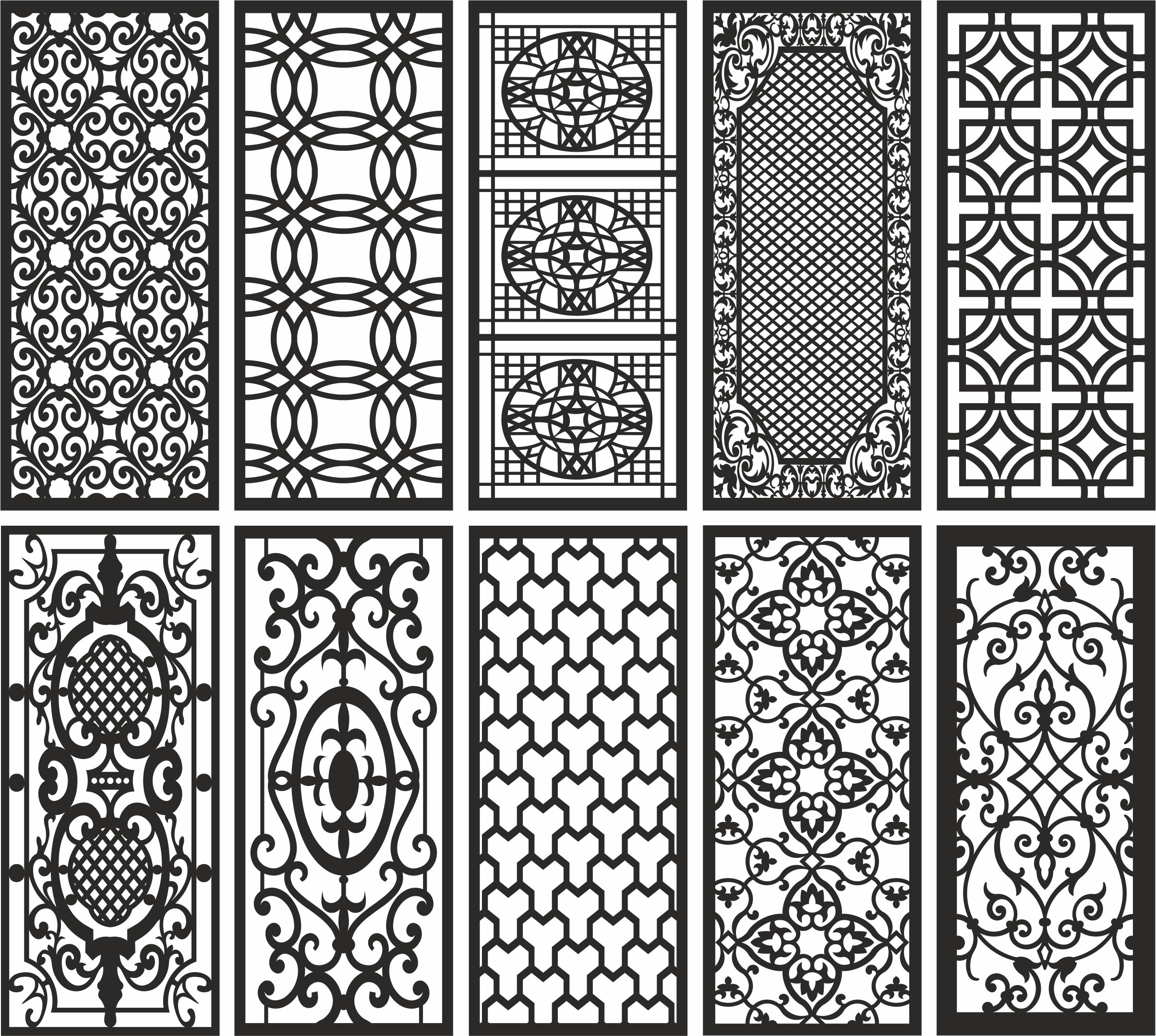 Panel Collection Series-k 50 CNC Files Panel Dxf Laser Cutting - Etsy