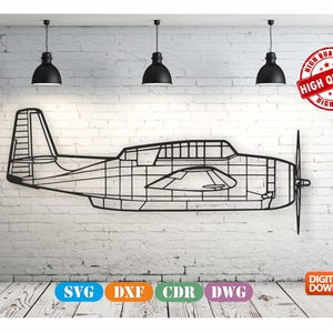 TBM 3N Aircraft Silhouette Metal Wall Art Decor Laser Cutting , Plasma ...