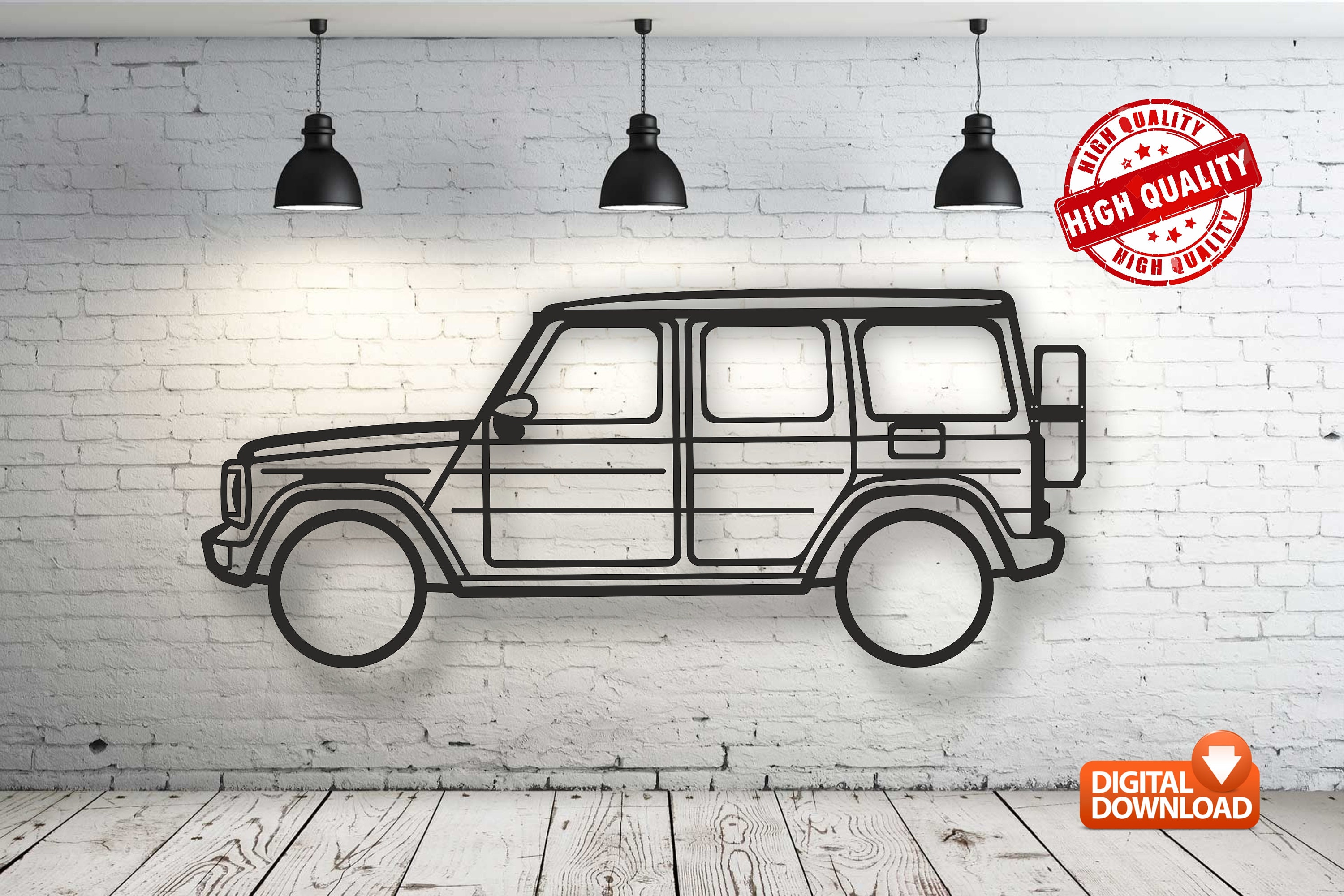 Class-g Metal Car Wall Art Decor Vector File for Laser Cutting , Plasma ...