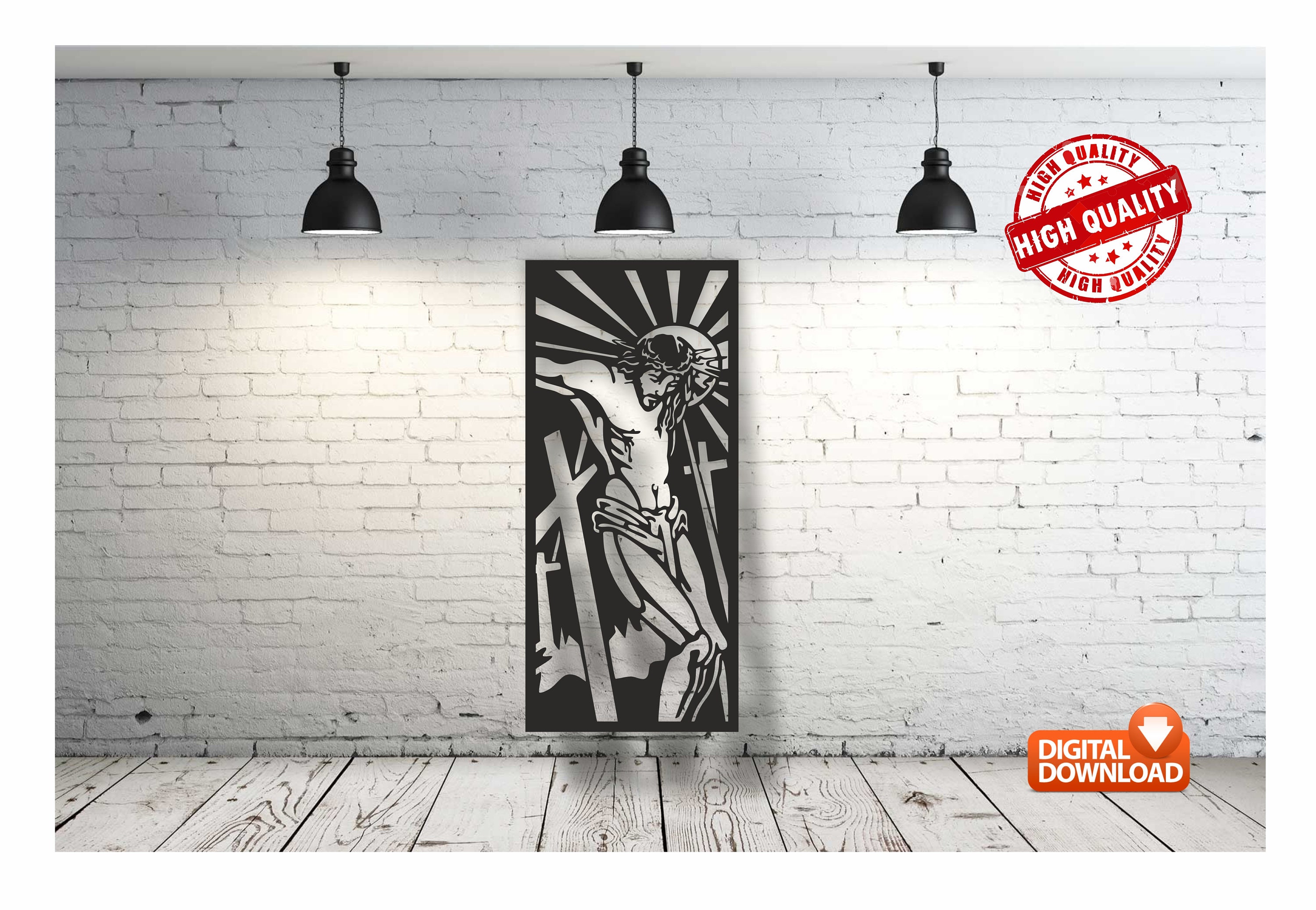 Jesus Wall Art Decor Vector File for Laser Cutting , Plasma Cutting Dxf ...