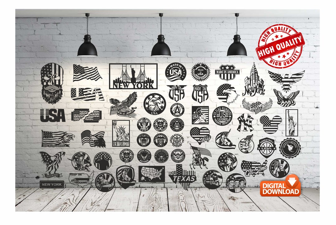 USA Military and USA Wall Decor Bundle Vector Drawing File for - Etsy