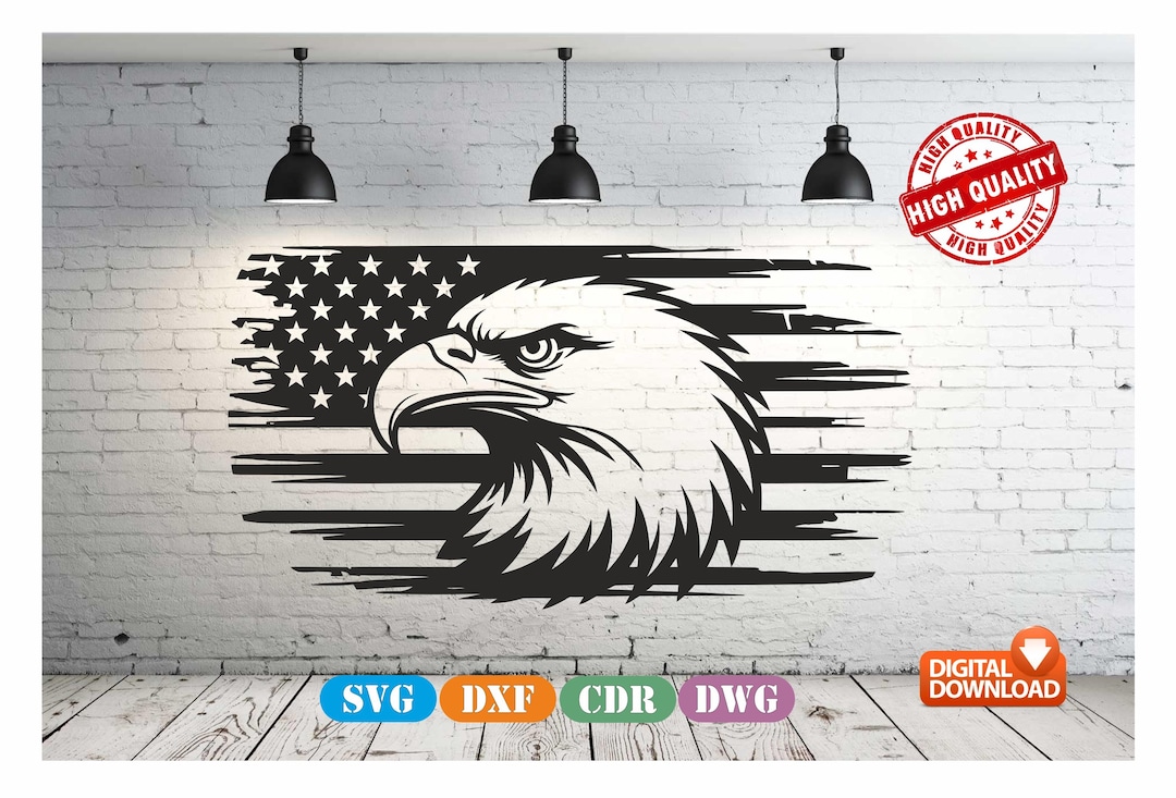 Eagle and Flag SVG Bundle, American Patriotic Cnc Cut Files for Laser ...