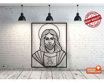 Jesus Wall Art Decor Vector Drawing File for Laser Cutting , Plasma ...