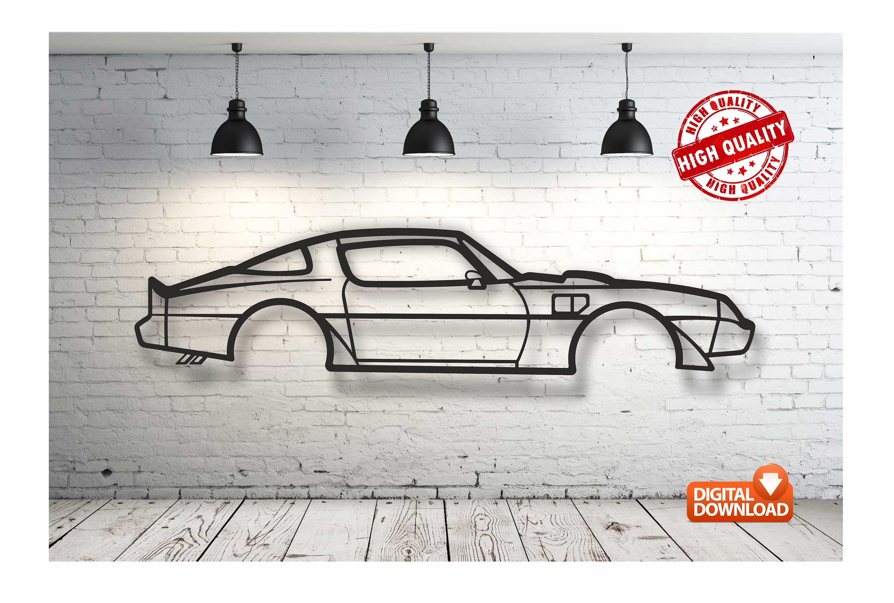 Firebird Trans Metal Car Wall Art Decor Vector File for Laser Cutting ...
