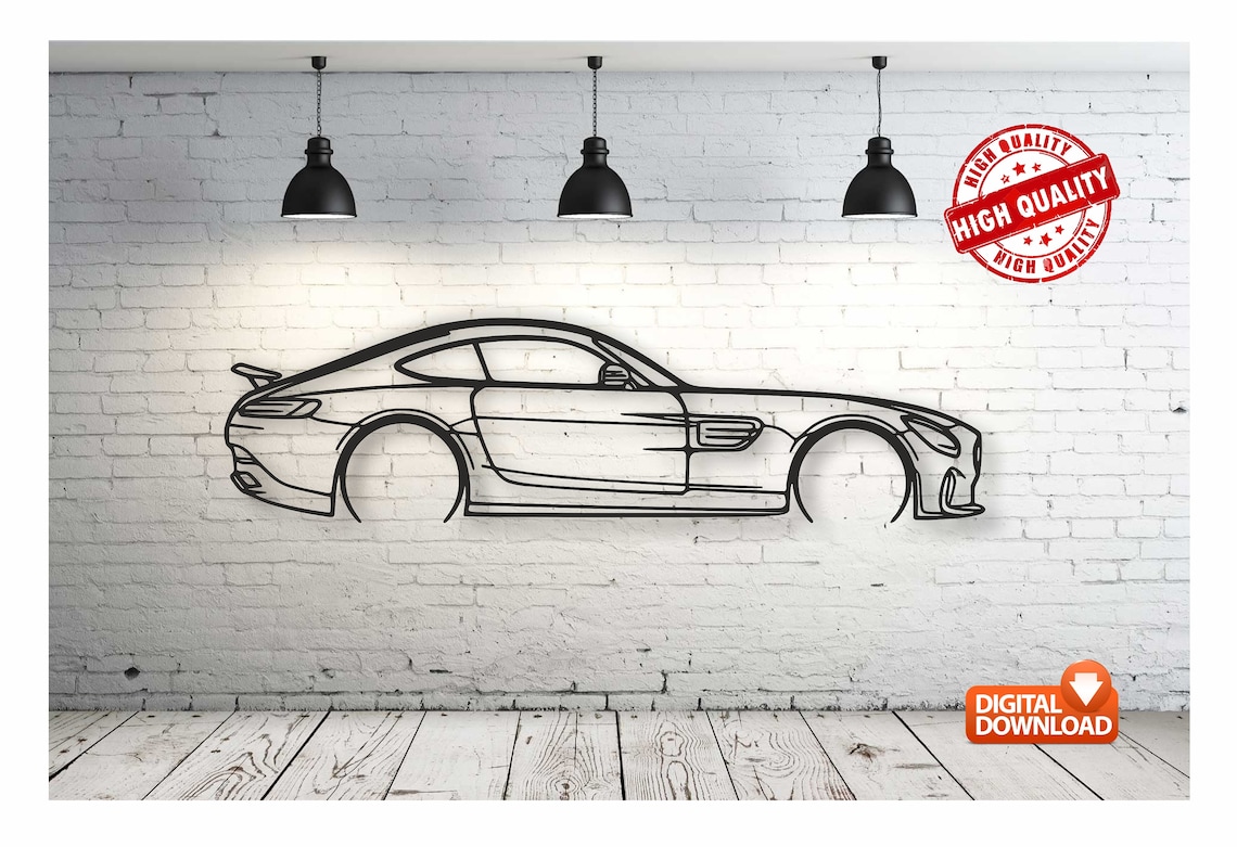 AMG GTS Metal Car Wall Art Decor Vector File for Laser Cutting , Plasma ...