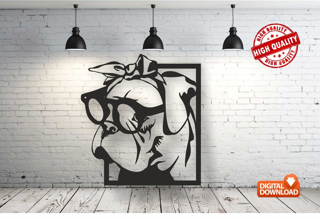 Dog Wall Art Decor: Laser Cut File for CNC, Plasma, Wood (digital ...
