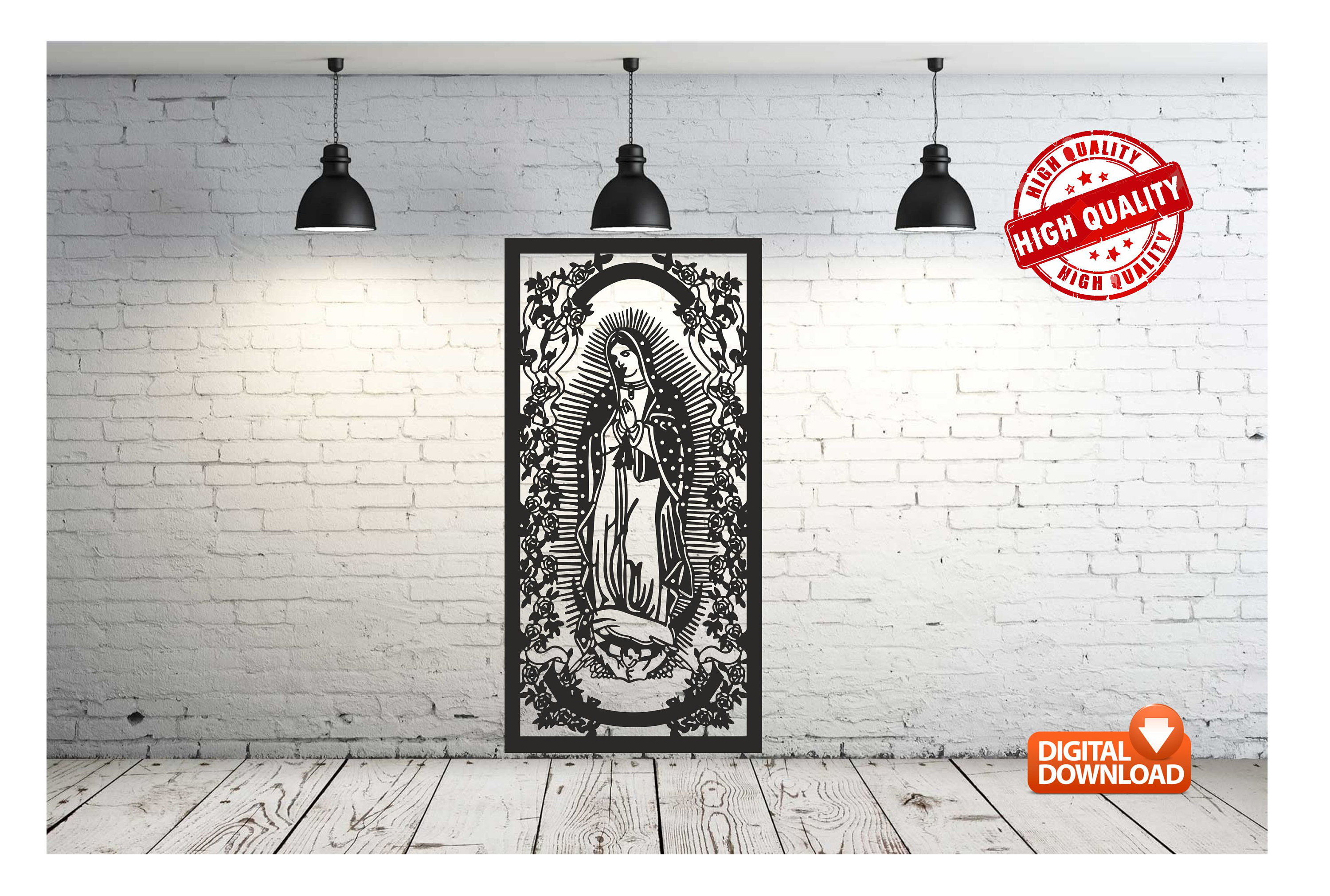 Virgin Mary Wall Art Decor Vector File for Laser Cutting , Plasma ...