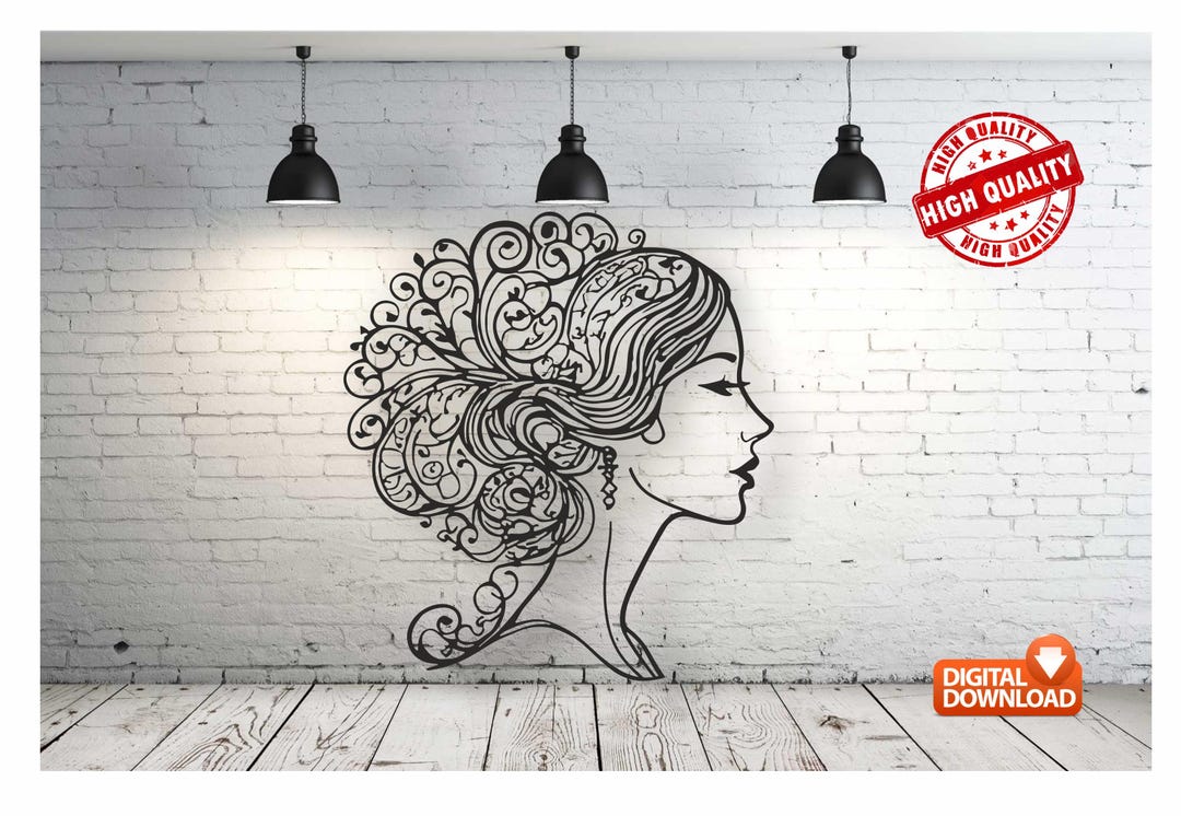 Woman Portrait Wall Art: Laser Cut CNC Vector File (digital Download ...