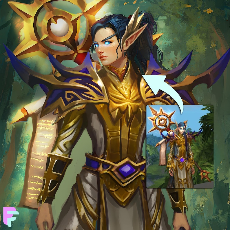 Custom MMO Character Portrait, Wow Portrait, MMORPG Character Avatar ...