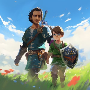 Custom Legend of Zelda Personalized Digital Portrait Custom Totk Gift ...