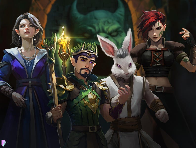 Personalized Dnd Group Commission | Character Design | Custom Party ...