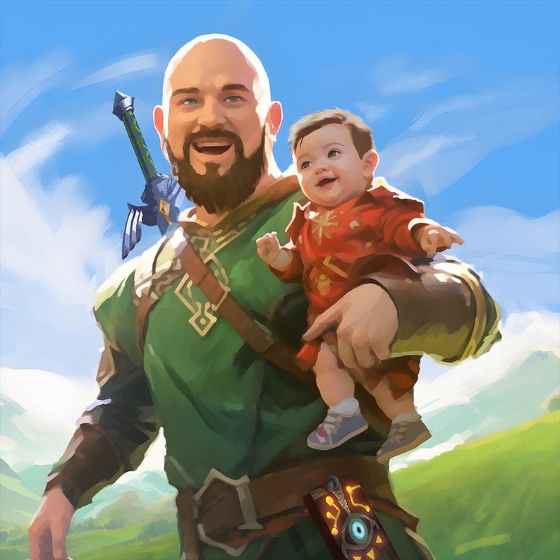 Custom Legend of Zelda Portrait | Personalized Father's Day Gift ...