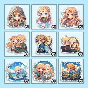 Chibi Link and Zelda Stars Sticker the Legend of Zelda Sticker Gamer ...