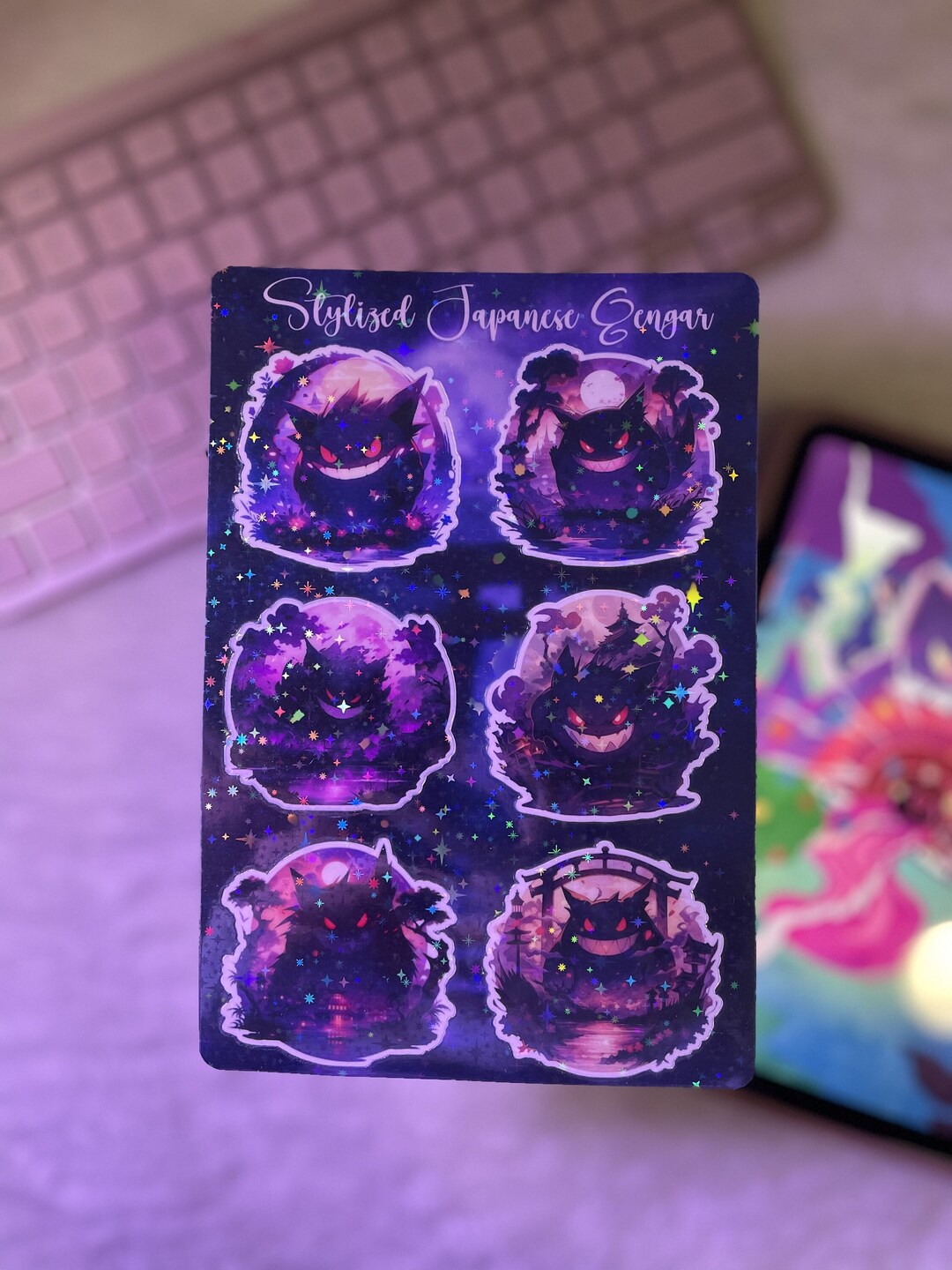 Japanese Stylized Gengar Pokemon Sticker Sheet Video Game Poke Trainer ...
