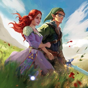 Custom Legend of Zelda Digital Portrait Personalized Video Game Gift ...