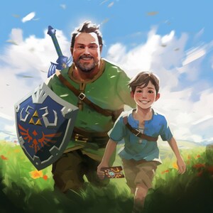 Custom Legend of Zelda Digital Portrait | Personalized Video Game Gift ...