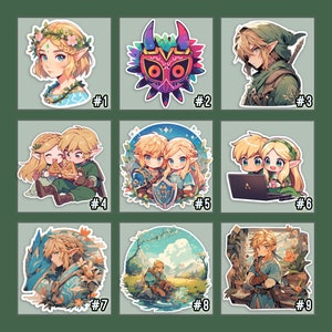 Chibi Link and Zelda Stars Sticker the Legend of Zelda Sticker Gamer ...