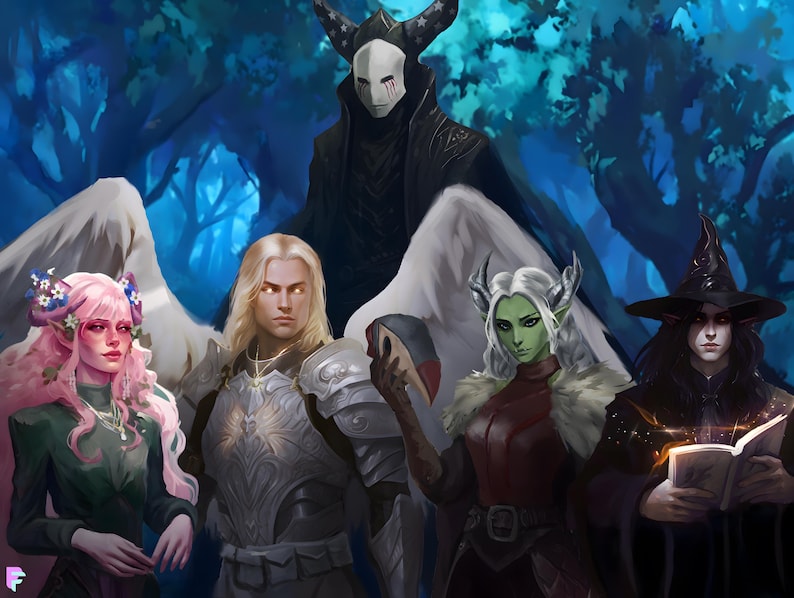 Personalized Dnd Group Commission | Character Design | Custom Party ...