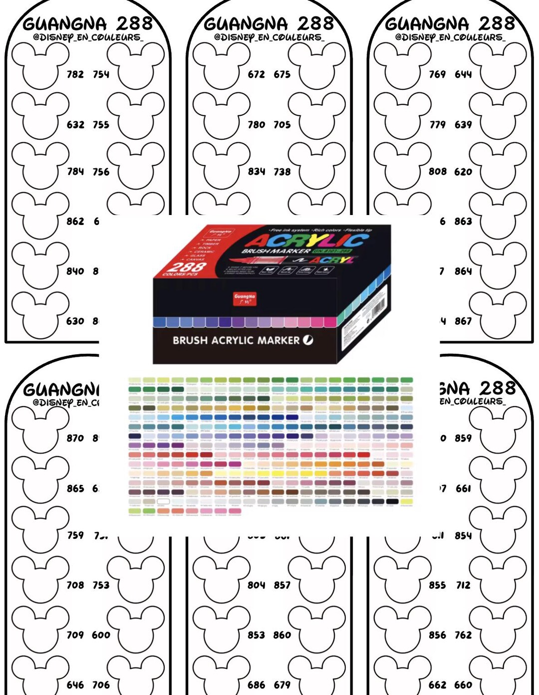 Guangna 288 Color Chart - Etsy