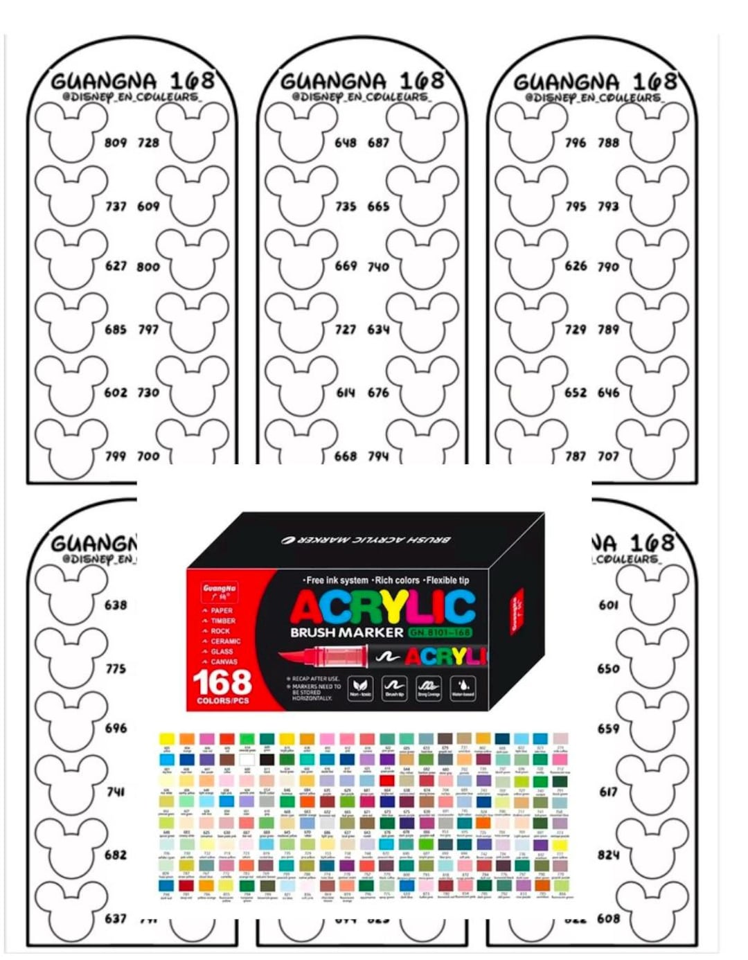 Guangna 168 Color Chart - Etsy Canada