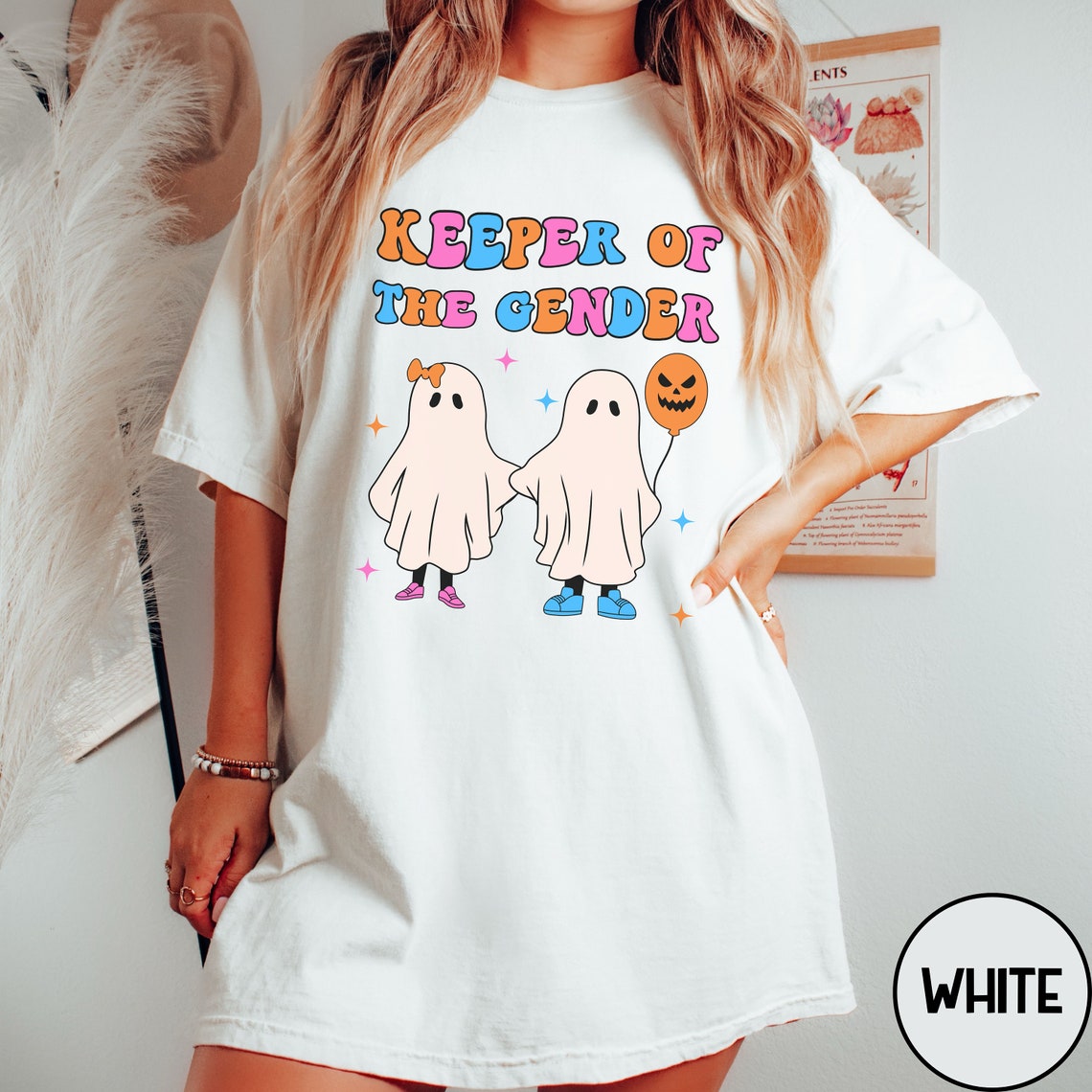 Halloween Gender Reveal Shirt Spooky Baby Shower Halloween Pregnancy ...