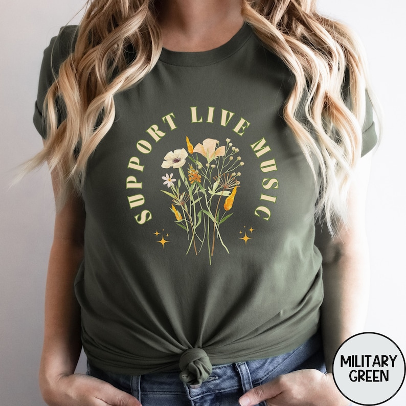 Support Live Music Shirt Concert Outfit Music Teacher Shirt Guitar ...