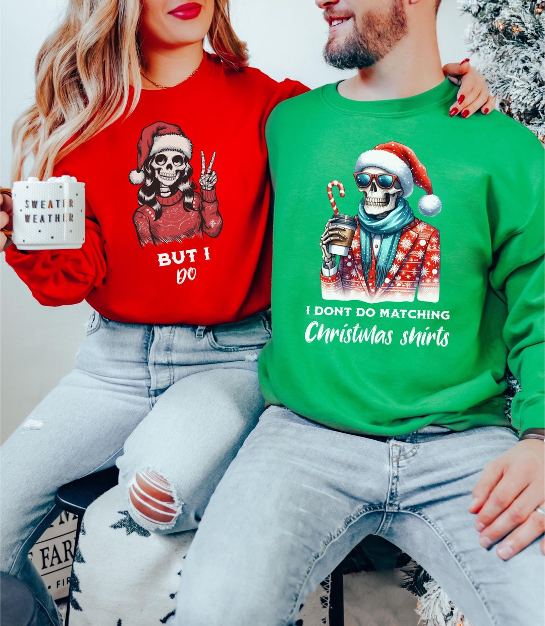 Fun Couple Christmas, Cute Couples Christmas Sweaters, Couple Christmas ...