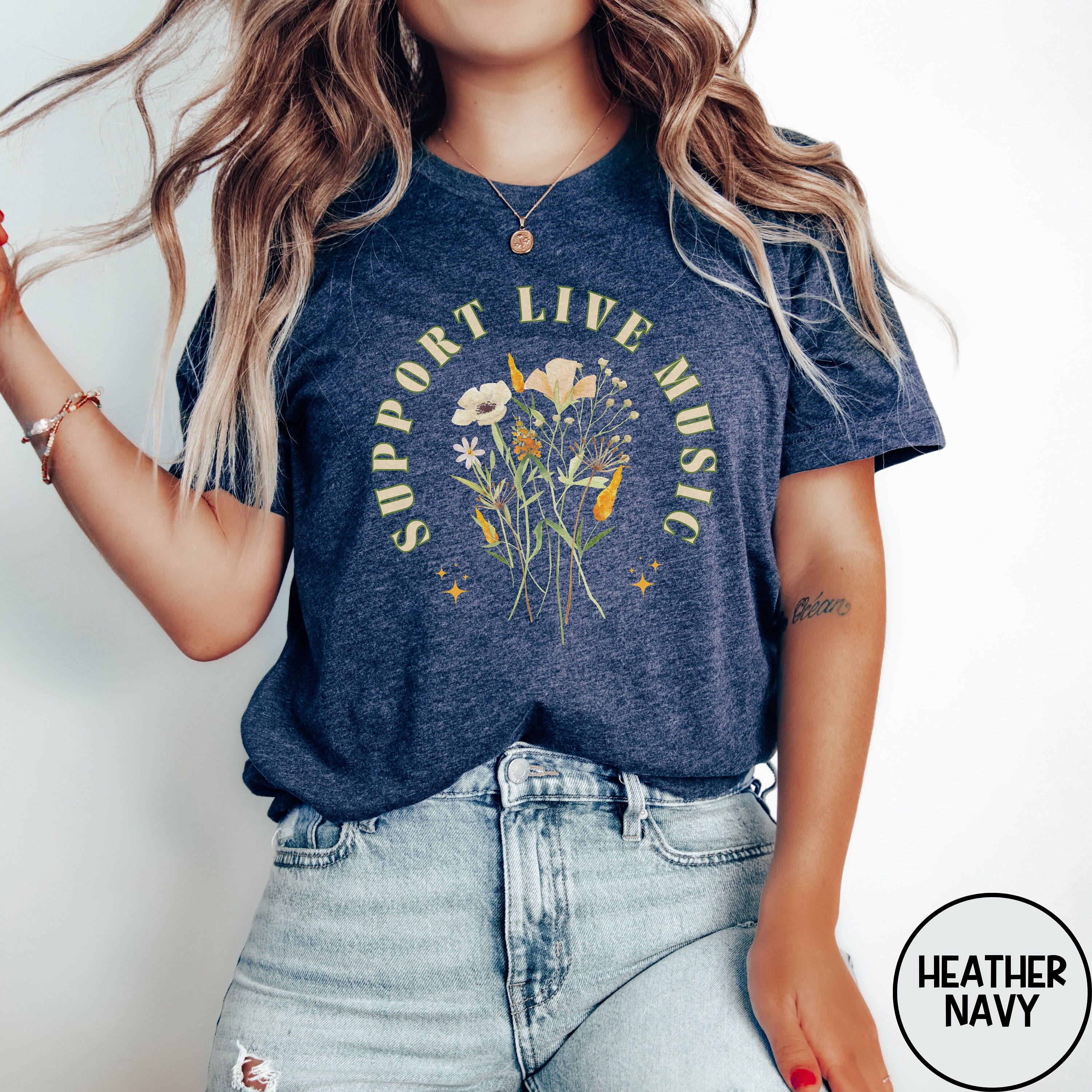 Support Live Music Shirt Concert Outfit Music Teacher Shirt Guitar ...
