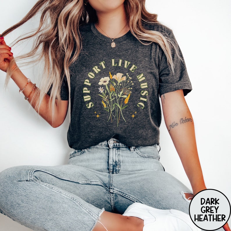 Support Live Music Shirt Concert Outfit Music Teacher Shirt Guitar ...