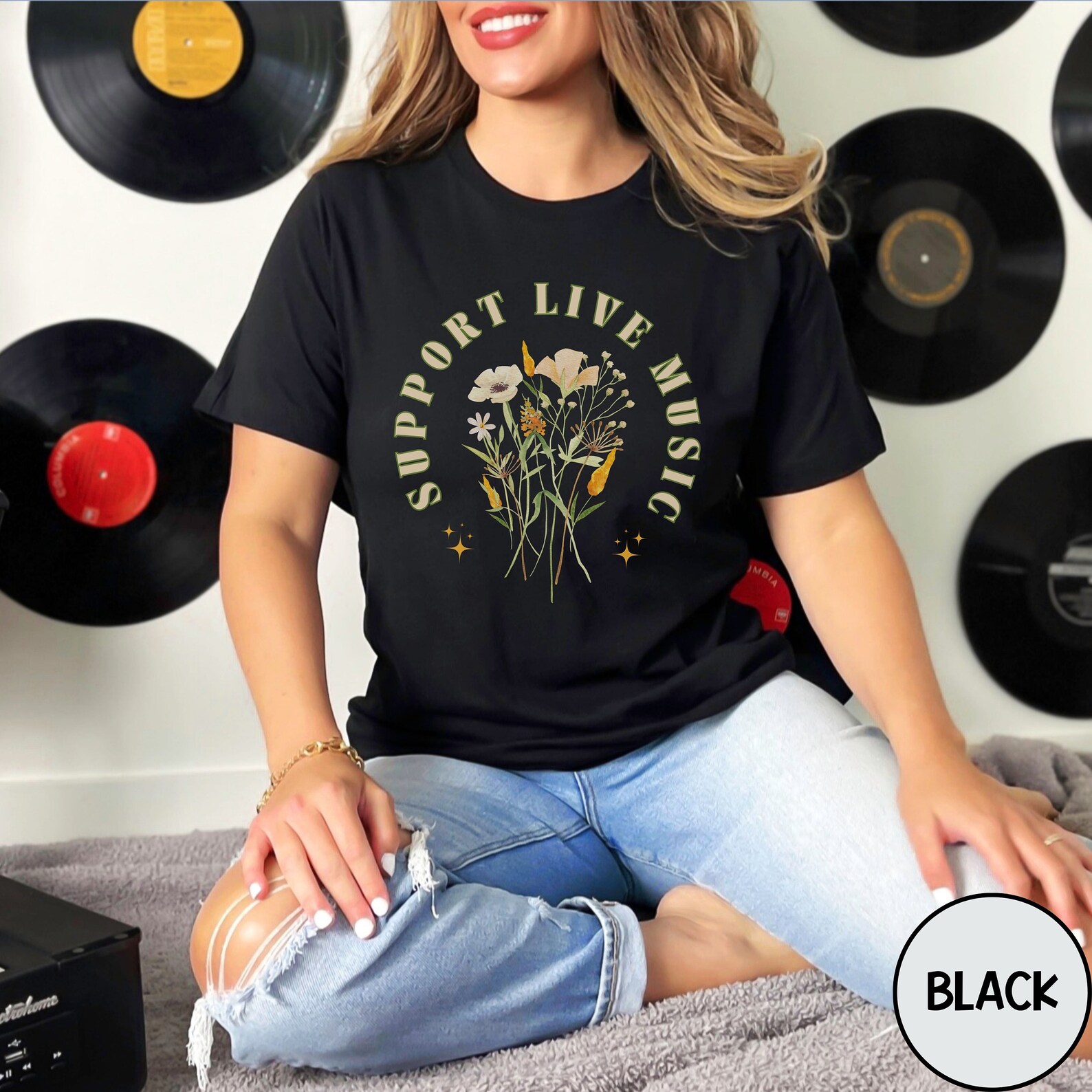 Support Live Music Shirt Concert Outfit Music Teacher Shirt Guitar ...