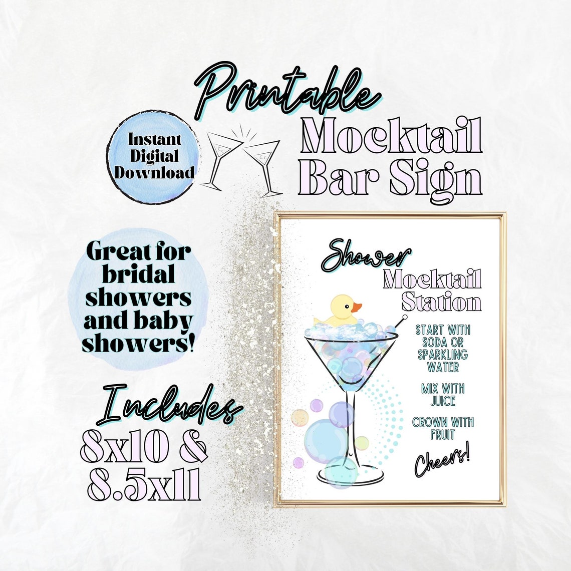 Mocktail Bar Sign Baby Shower Bar Sign Bridal Shower Bar - Etsy