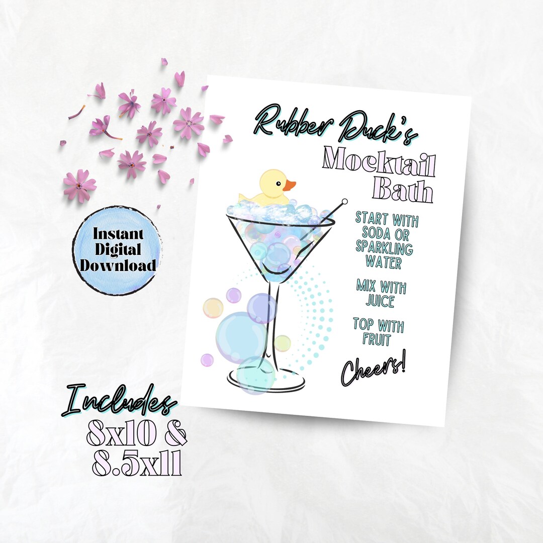 Mocktail Bar Sign Baby Shower Bar Sign Bridal Shower Bar Sign Non ...