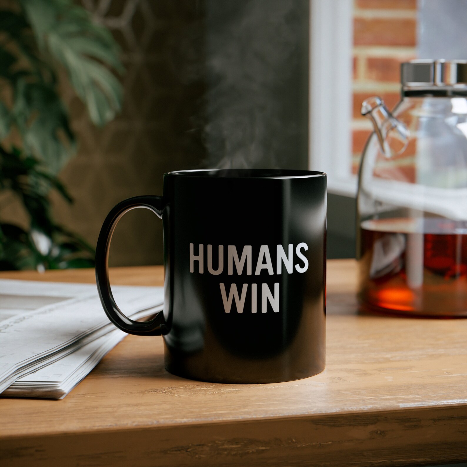 Humans Over AI Mug, Humans Win, Human Mug, AI Human Beings, 11oz Black ...