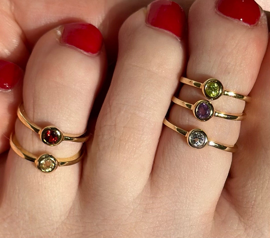Colorful Gemstones Toe Ring Sterling Silver 925, Fashion Ring, Toe Ring ...