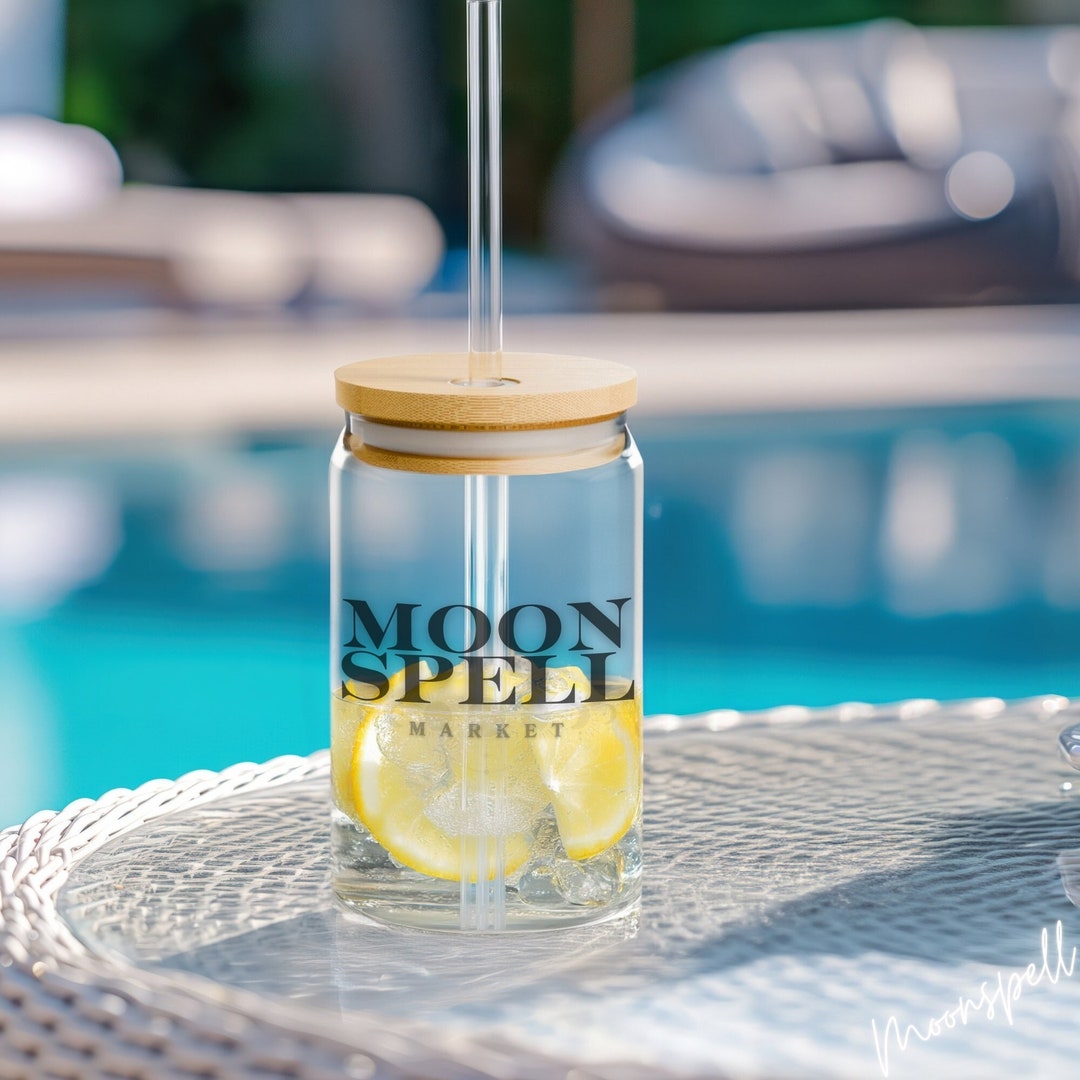 Glass Sipper Can Mockup | 16oz Libbey Glass Can Template | Photoshop ...