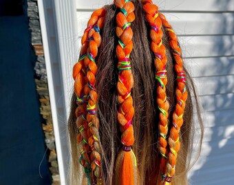 Festival Hair Extensions for Rave Hair, Bubble Braids, and Pigtails ...
