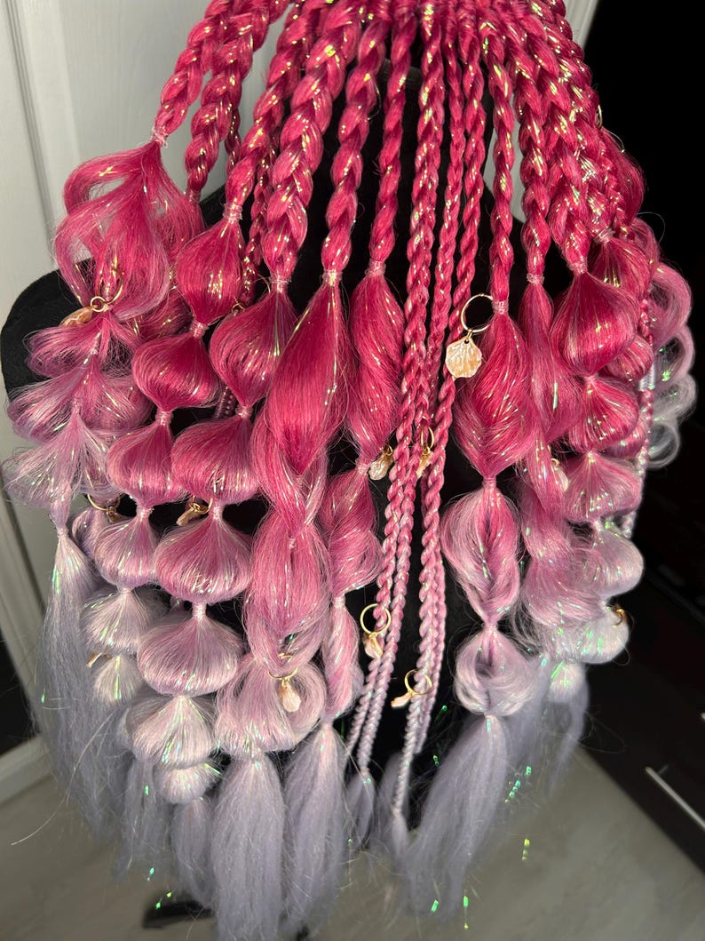 Festival Bubble Braids • Rave Braids • Festival Braids • Ponytail Hair ...