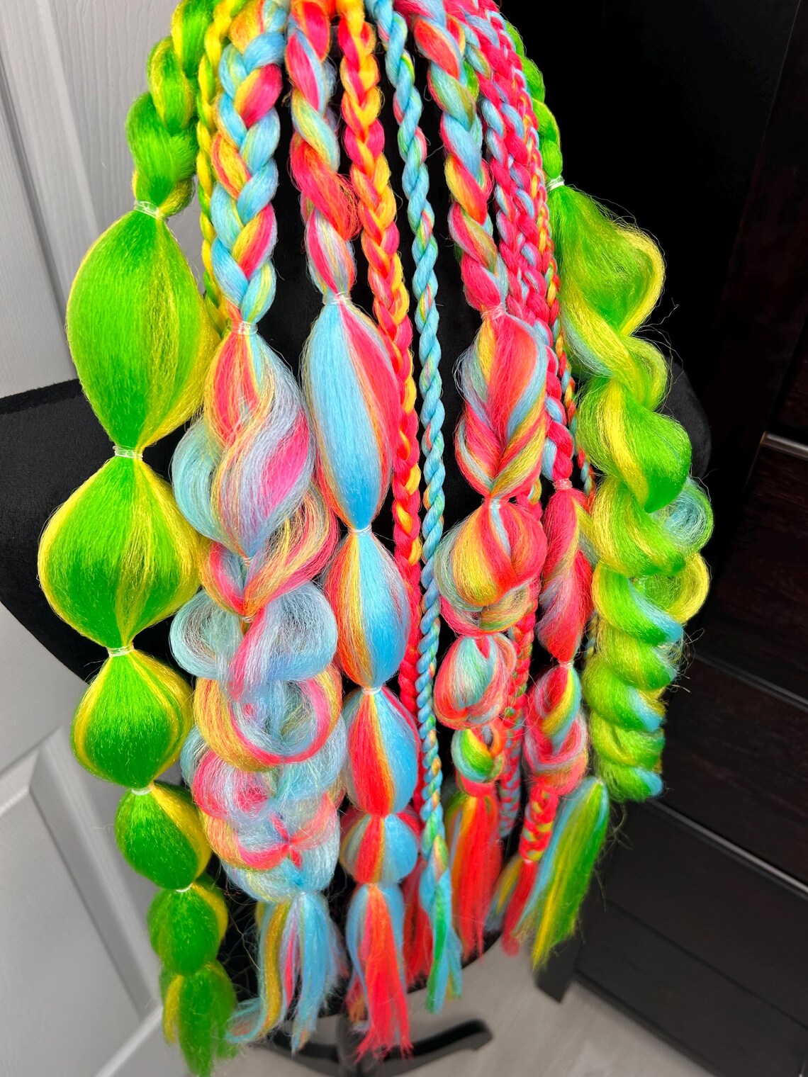 Festival Hair Extensions for Rave Hair, Bubble Braids, and Pigtails ...